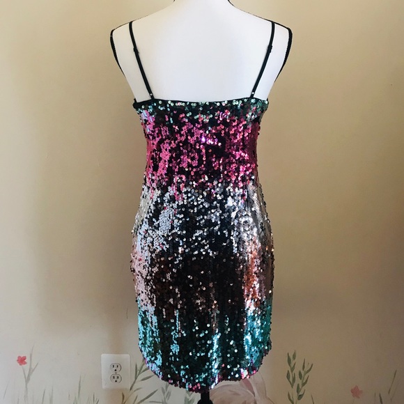 Express | Dresses | Nwt Express Gradient Sequin Cami Mini Slip Dress ...